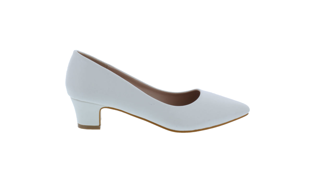 Women Faux Leather Low Heel Pump — Humberto Vidal